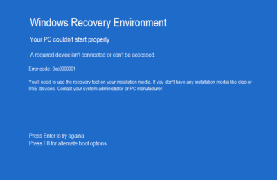 Windows Error Code 0xc0000001 – Earth's Lab