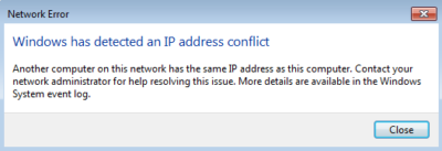 Windows Has Detected an IP Address Conflict – Earth's Lab